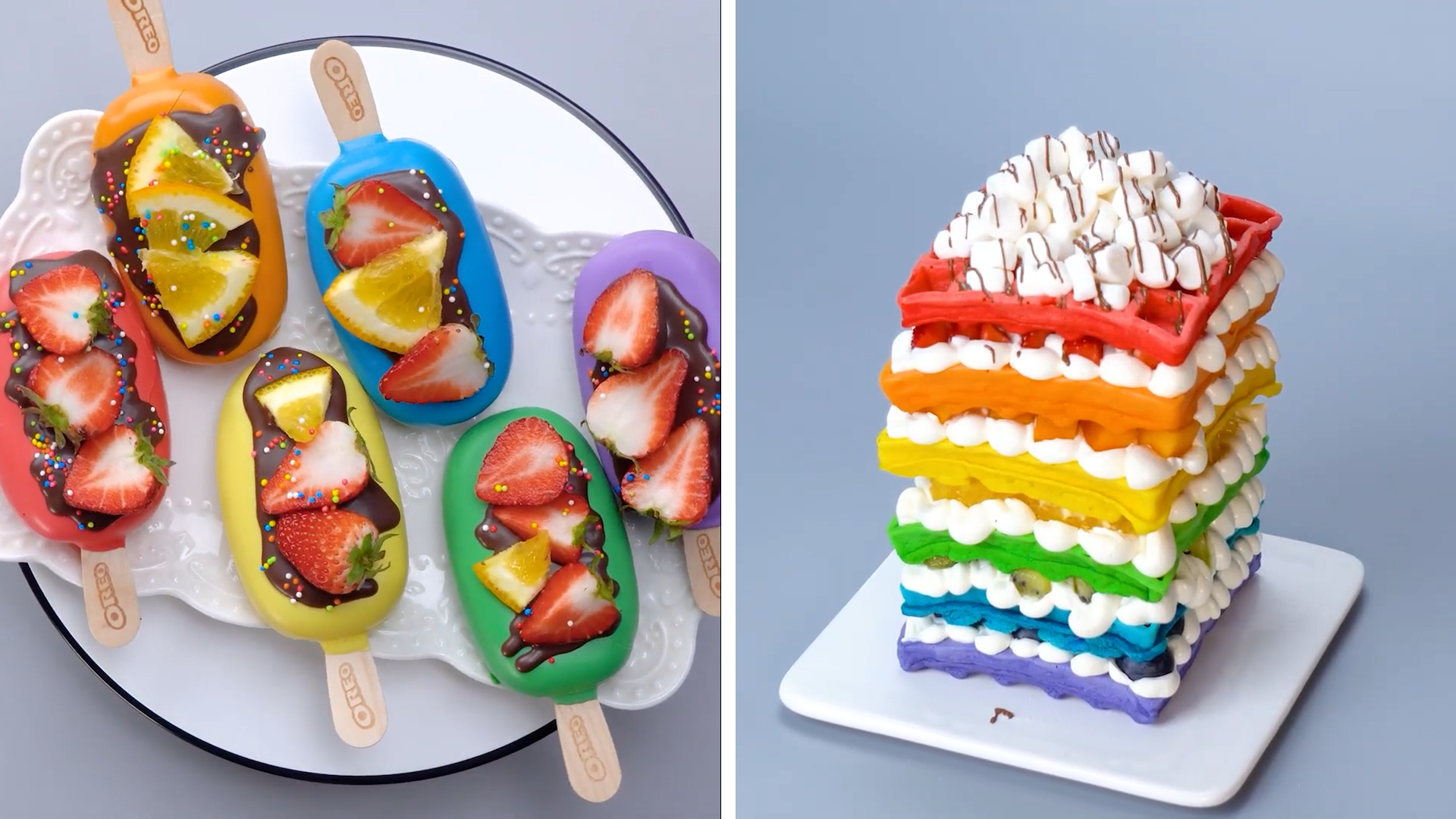 How to Make Fruit Popsicles and Rainbow Waffle Cake