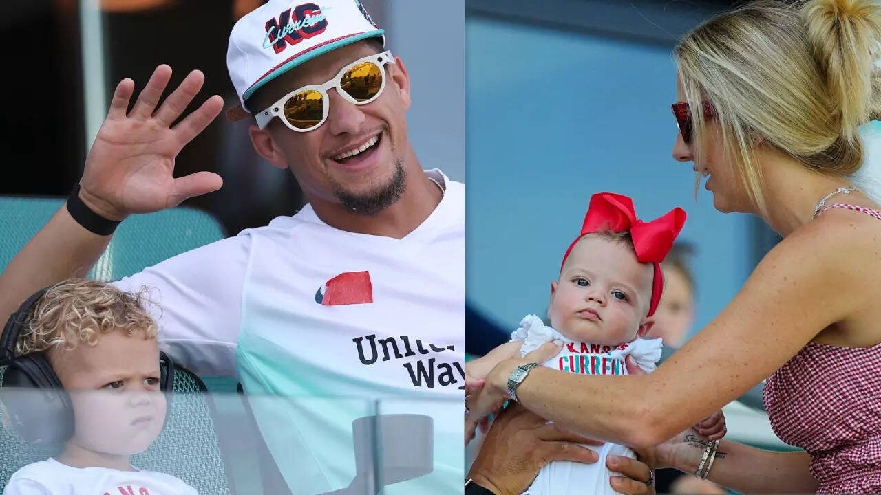 Patrick Mahomes twins with Bronze and Golden in white as Brittany ...