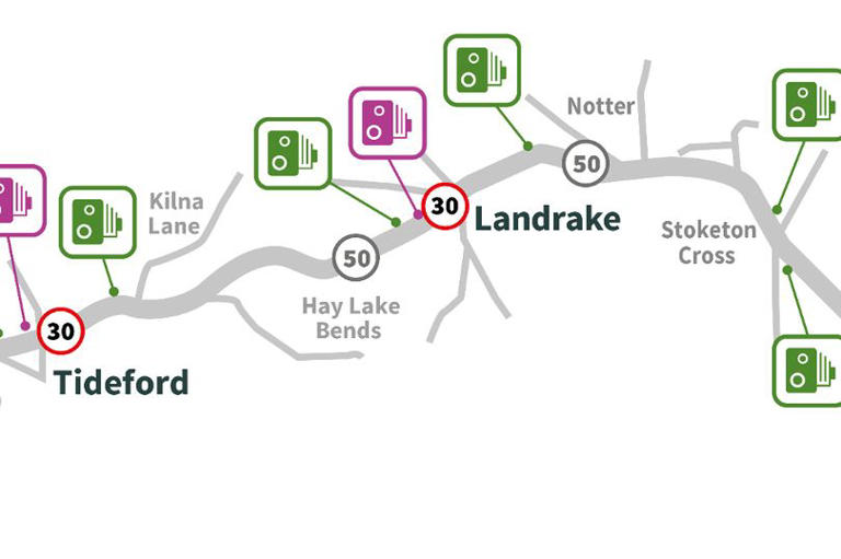 New A38 speed cameras as limit to be lowered in dangerous stretch