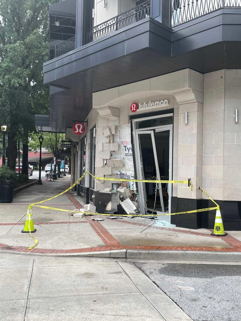 Vehicle rams into downtown Greenville Lululemon store, several items ...