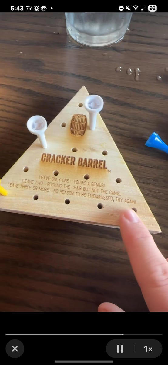 Cracker Barrel Just Gave Its Beloved Peg Game New Wording