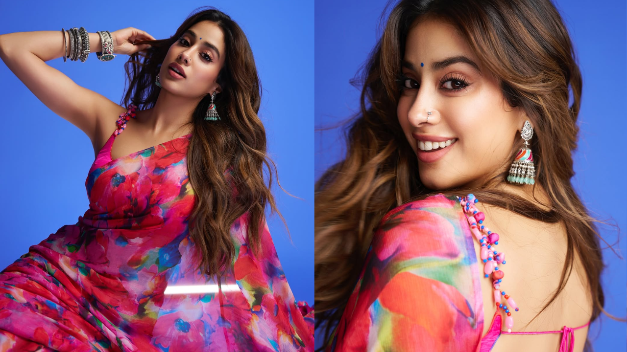 If anyone knows how to style a floral saree right, it's Janhvi Kapoor; Here’s proof