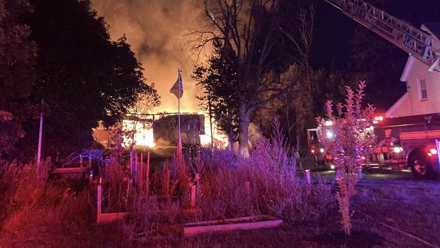 Barn destroyed in fire on Lake Road East Fork in Hamlin