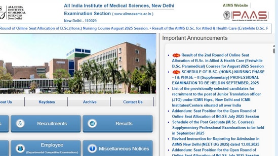 AIIMS B.Sc Paramedical 2025: Round 2 seat allotment result released at ...