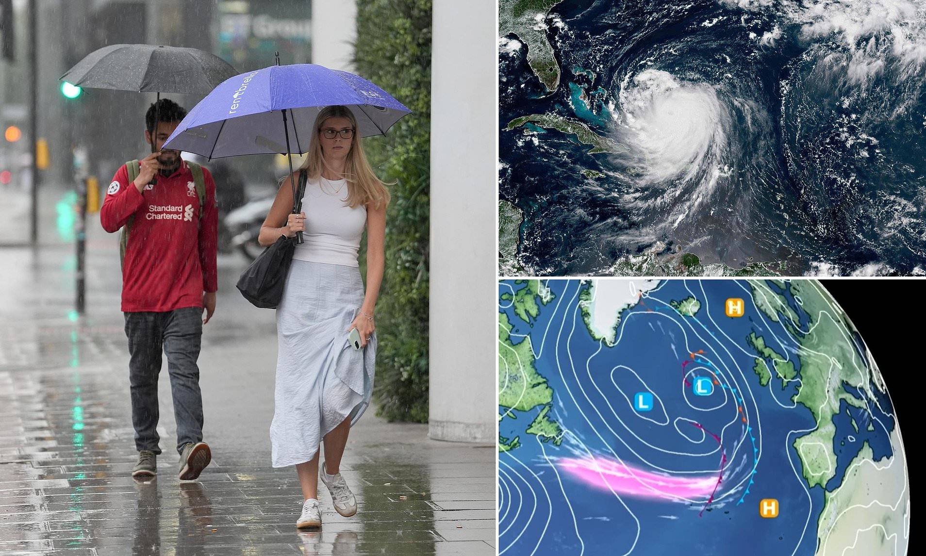 Britain will be battered by wind and rain next week as Hurricane Erin ...