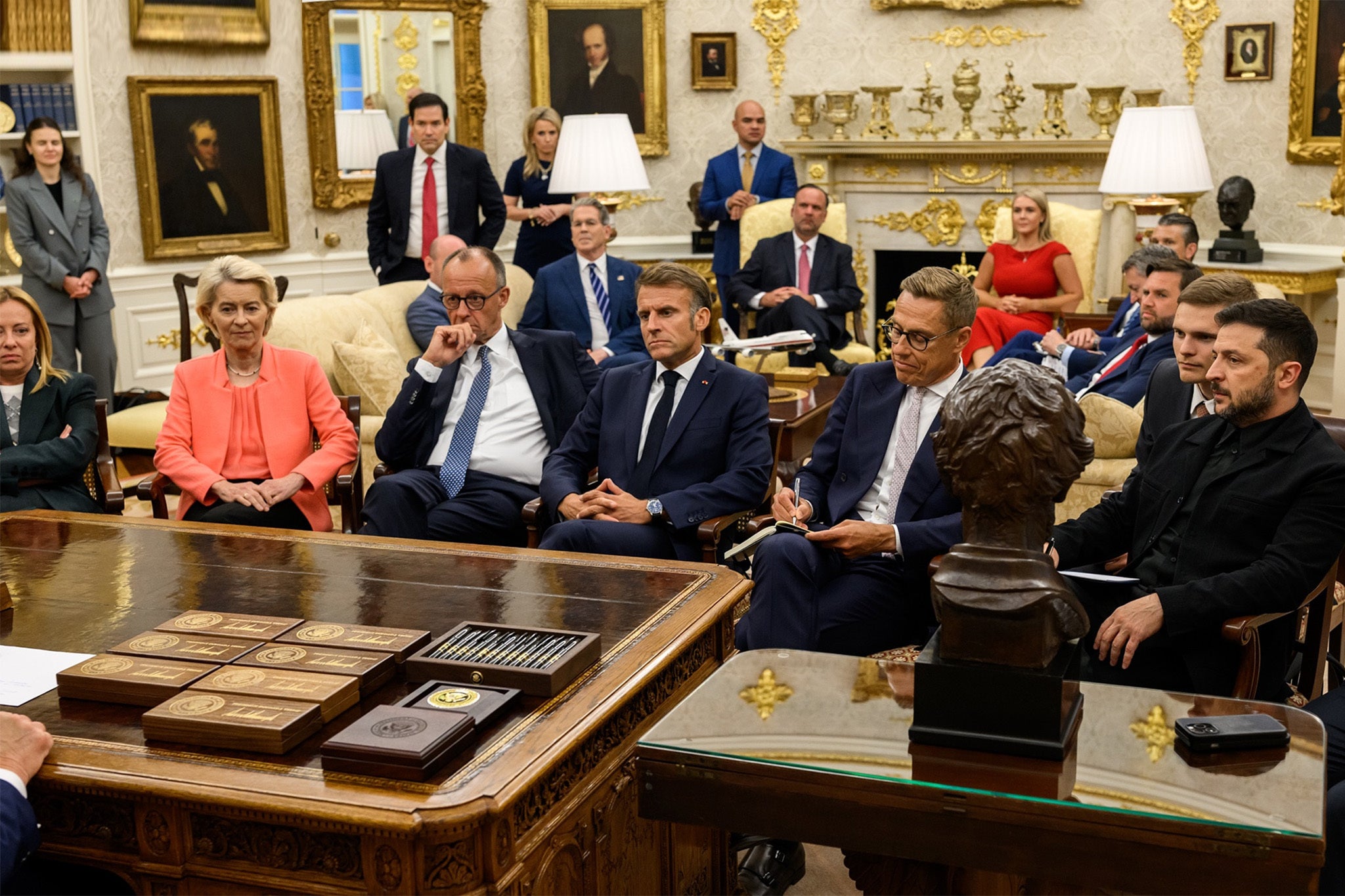 New pics of Trump holding court in Oval Office branded ‘embarrassing ...