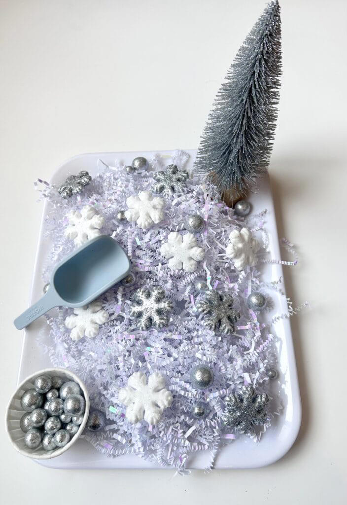 Fun Snowflake Sensory Bin For Toddlers and Preschoolers