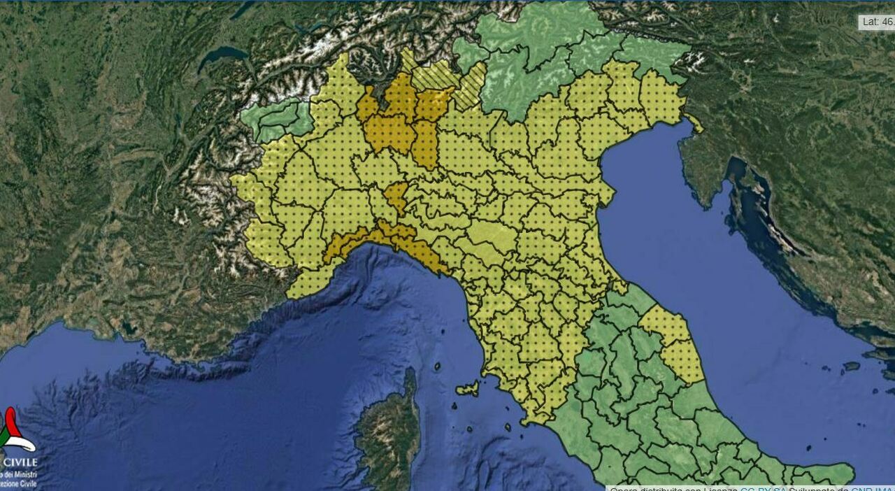 Allerta meteo oggi in 8 regioni per forti temporali, fulmini e ...