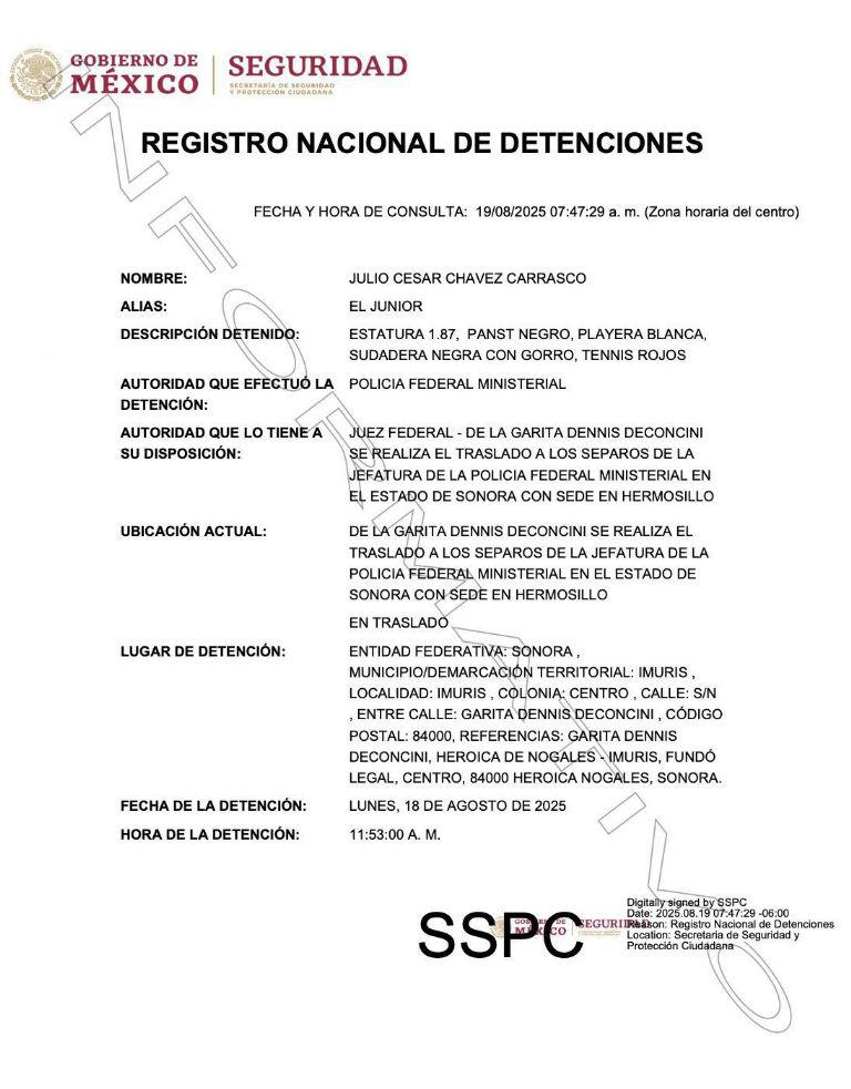 En pants y tennis, así deportaron a Julio César Chávez Jr a México