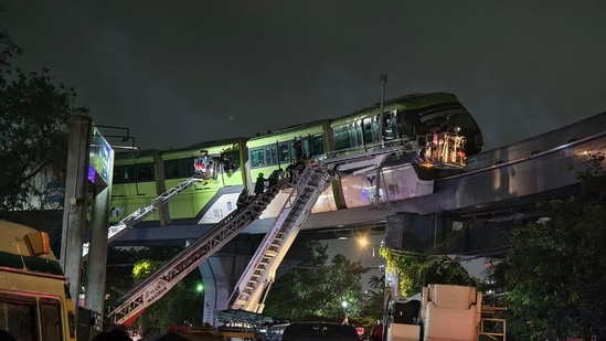‘Overloaded’ Mumbai monorail stuck due to power snag amid rain, all ...