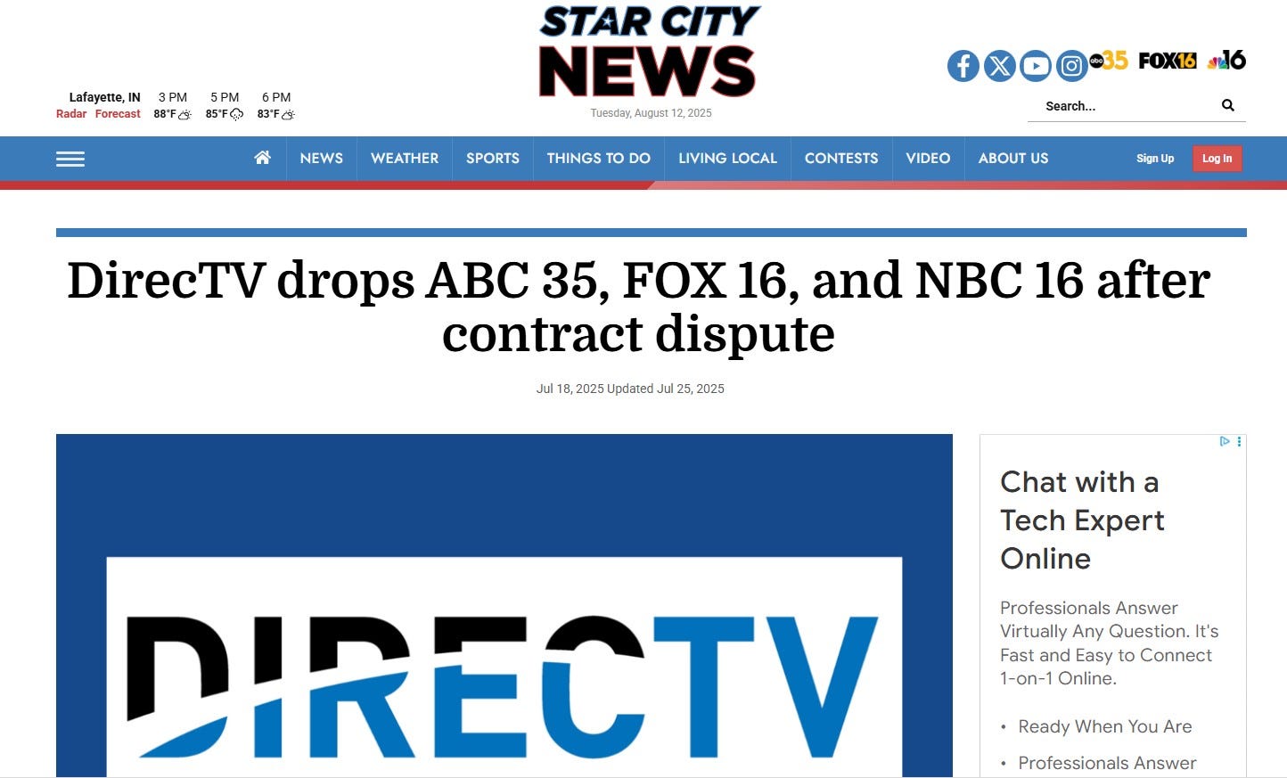 DIRECTV customers in Lafayette blacked out of Star City's ABC, FOX and ...