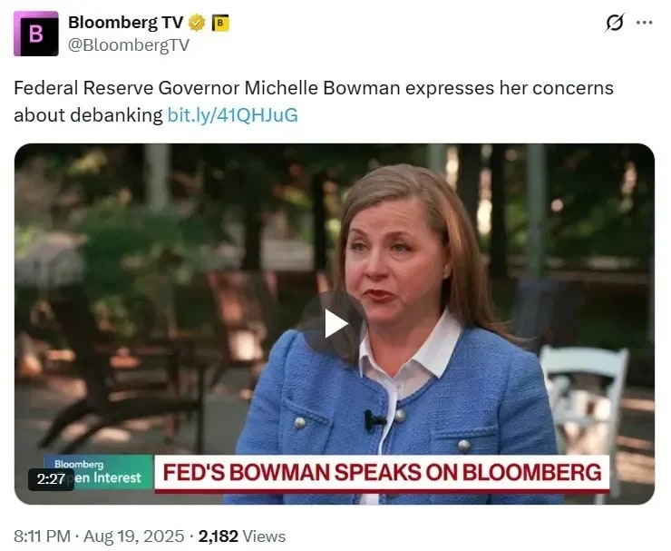 Fed’s Michelle Bowman Calls Debanking A Problem After Trump’s Executive ...