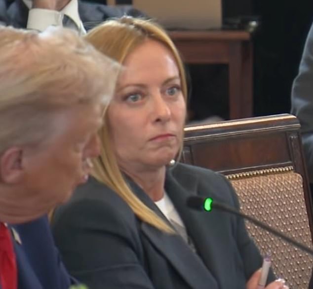Italy's Giorgia Meloni's side-eye goes viral as she's seated next to ...