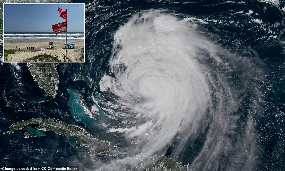 Storm warnings issued as hurricane Erin moves north