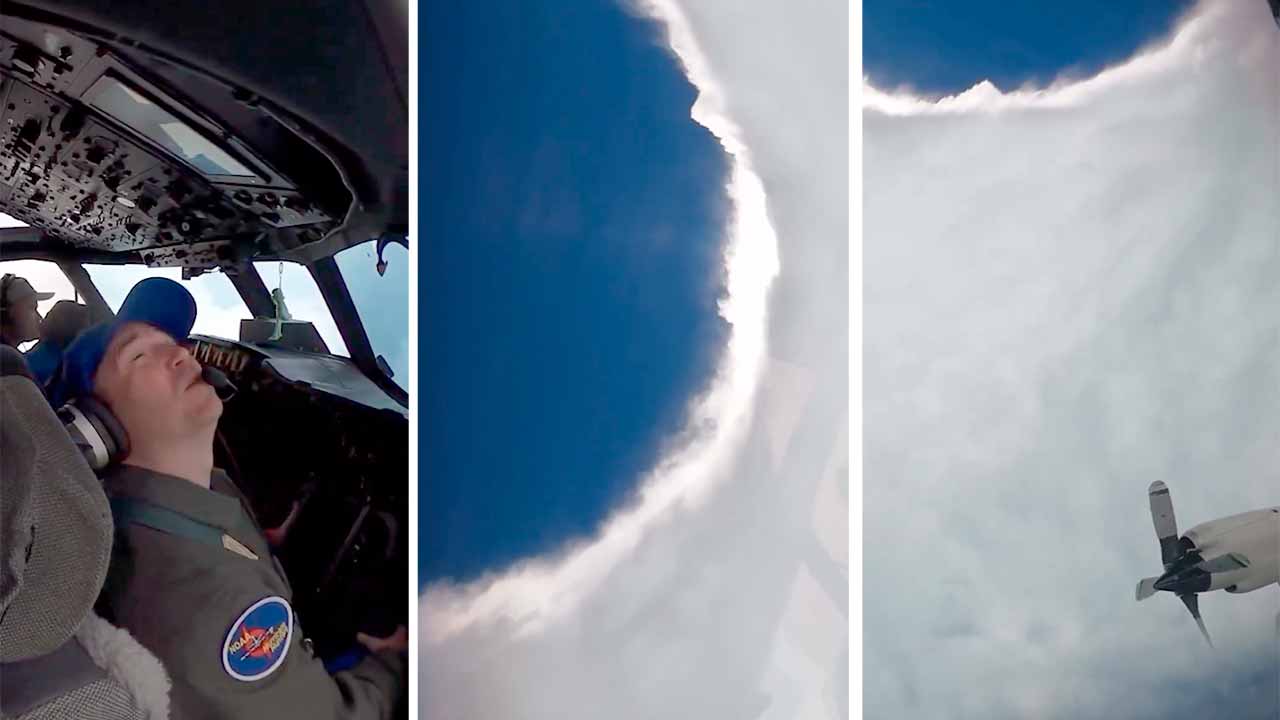 Video: NOAA pilots fly into the eye of Hurricane Erin after extreme ...