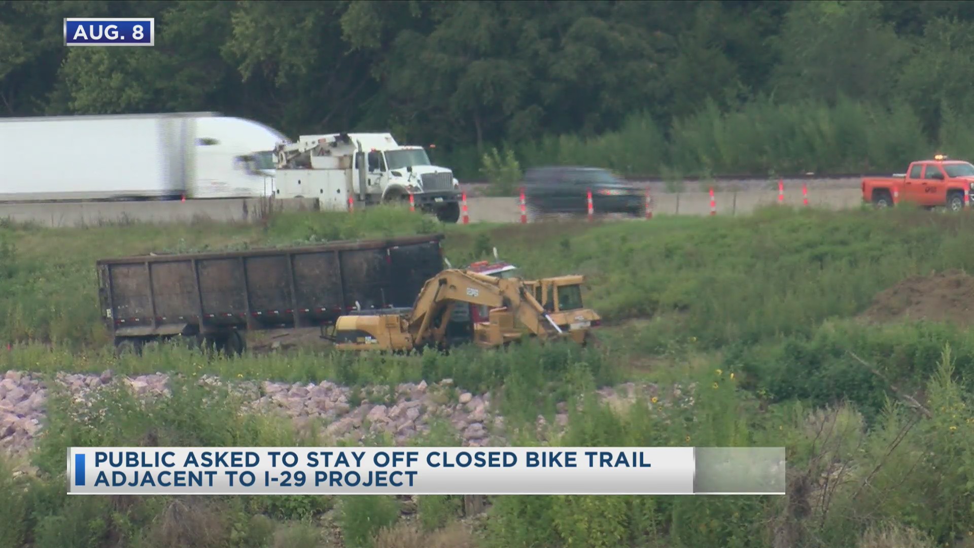Public Asked To Stay Off Closed Bike Trail Adjacent To I-29 Project