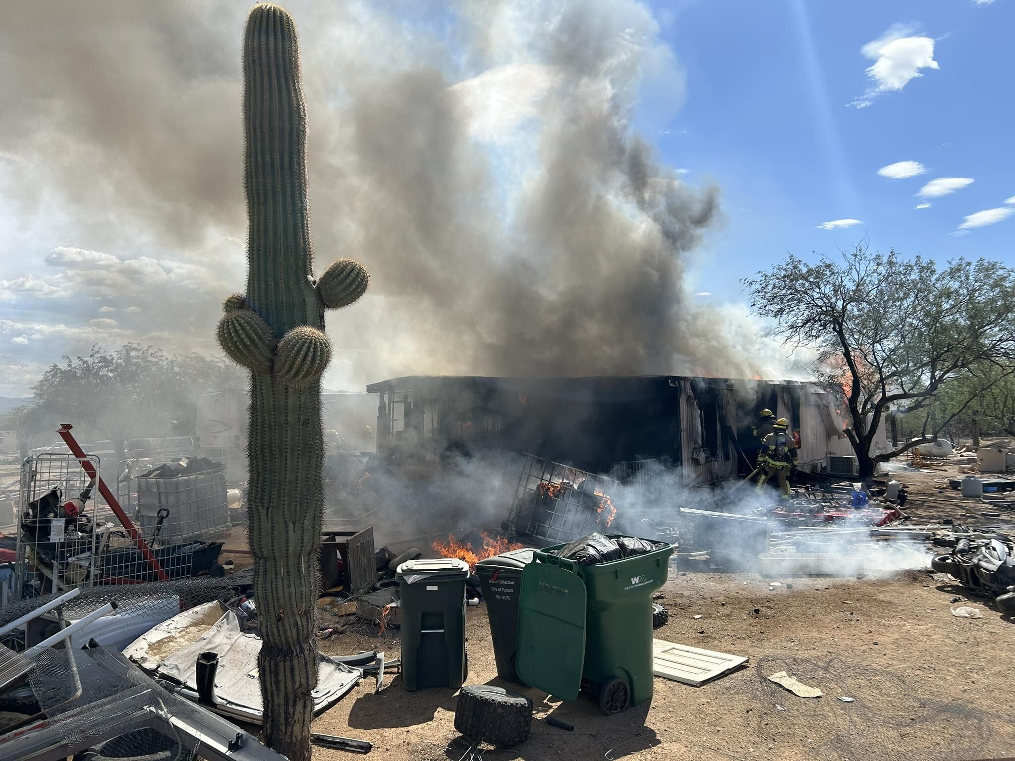 UPDATE: Fire destroys mobile home in Pima County