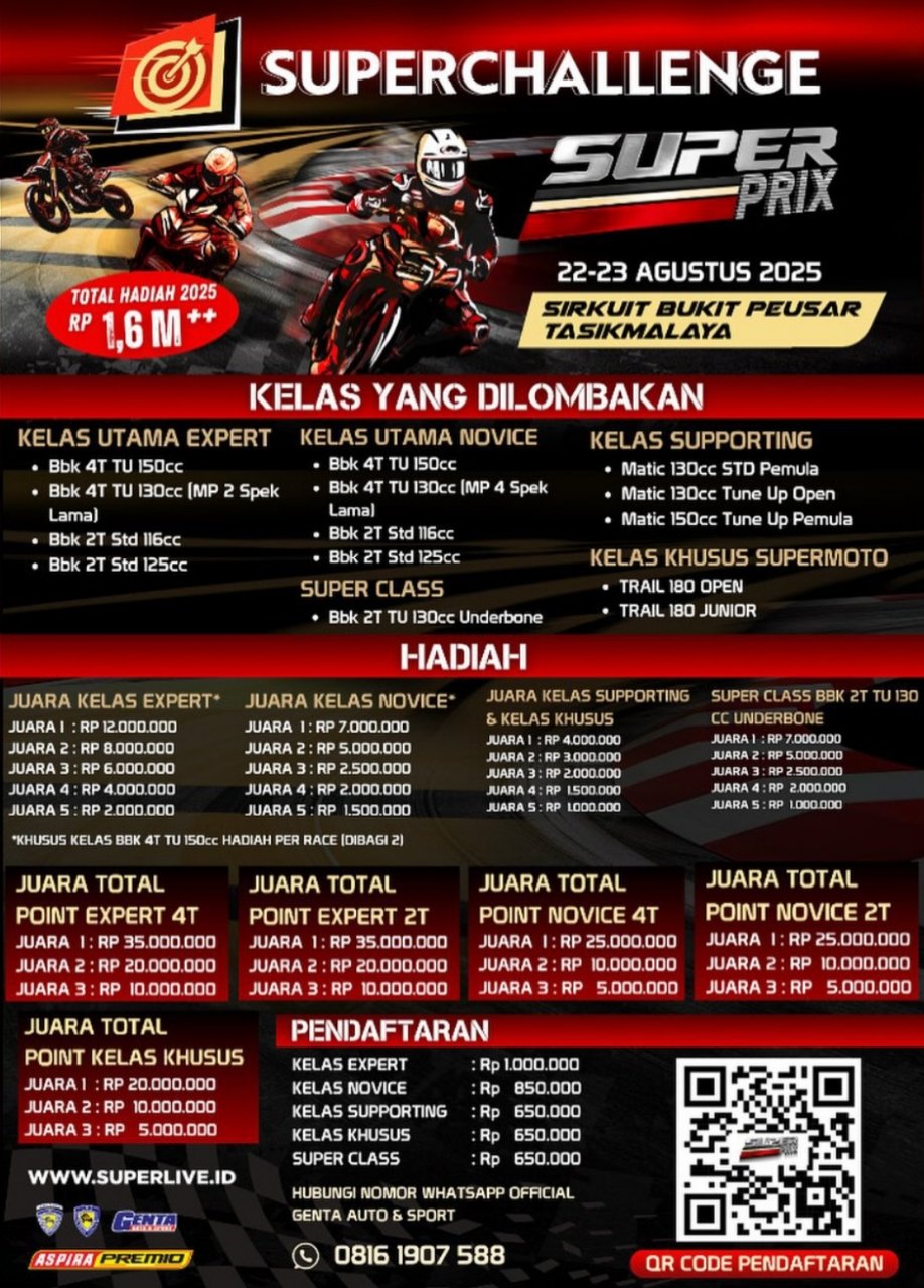Superchallenge Super Prix 2025 Seri 3 Siap Digelar di Bukit Peusar Tasikmalaya, Spesial Ada ...