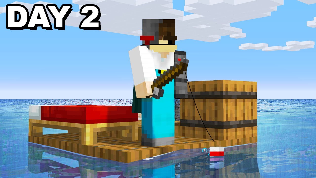 Surviving Minecraft stranded on a RAFT... Day 2