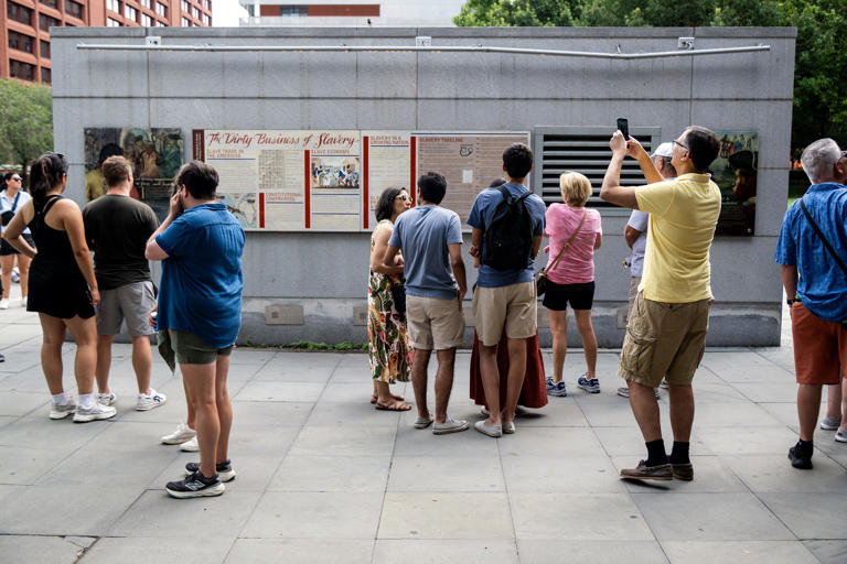 The future of more than a dozen slavery displays at Independence Park ...