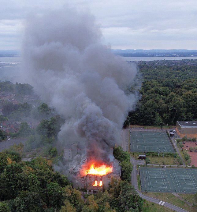 Fire engulfs Liverpool's historic Woolton Hall