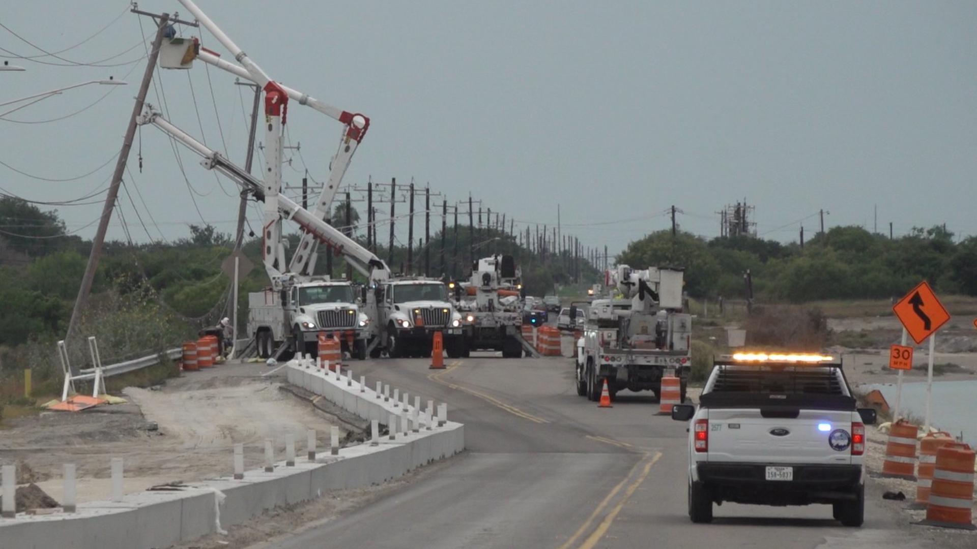 Yorktown Mud Bridge closed after power pole snaps