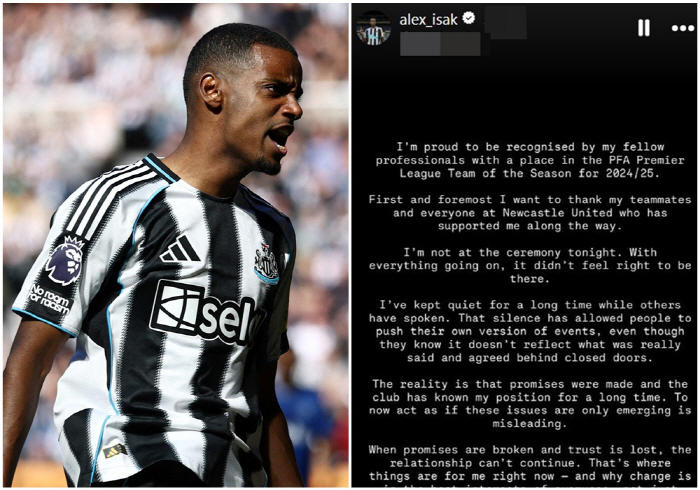 PFA awards no-show Isaac, Newcastle SNS attack → Shock break-up ...