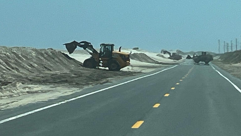 Flooding on Hatteras Island, crews work on OBX dunes along NC 12 amid ...