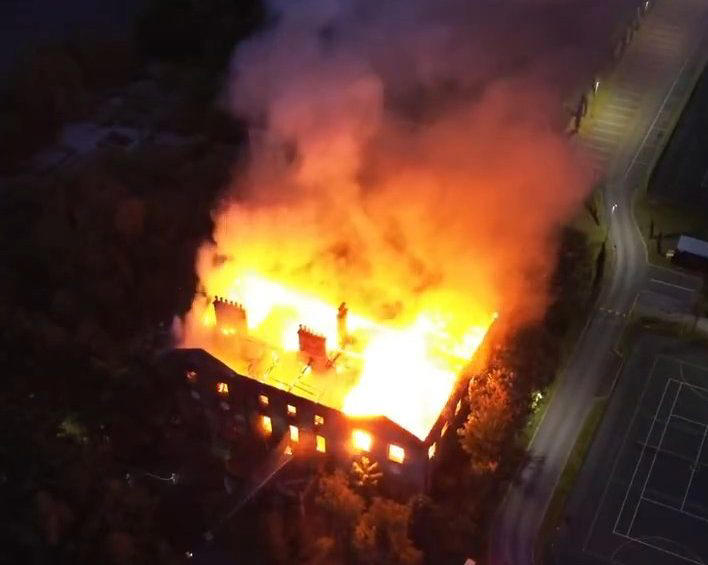 Fire engulfs Liverpool's historic Woolton Hall