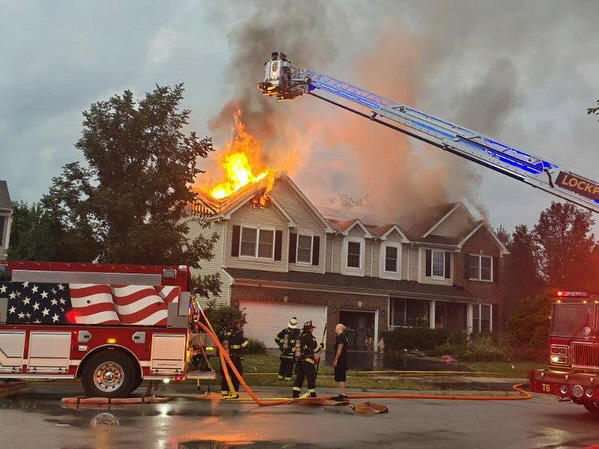 Lightning strike sparks house fire in Lockport