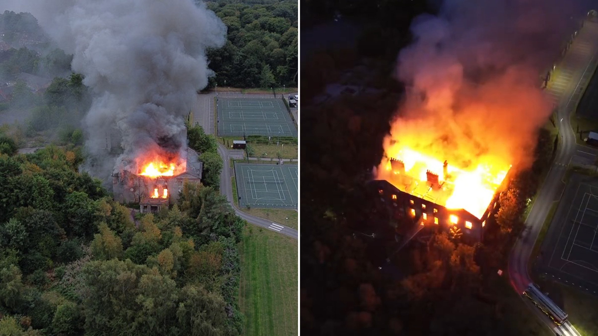 Fire engulfs Liverpool's historic Woolton Hall