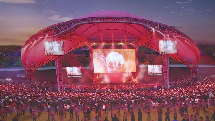 Behind-the-scenes look at 'Mystic Lake Amphitheater' being built in ...