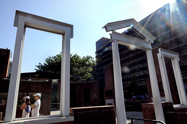 The future of more than a dozen slavery displays at Independence Park ...