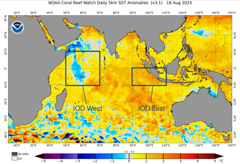 Negative IOD gaining strength ahead of wet spring in Australia