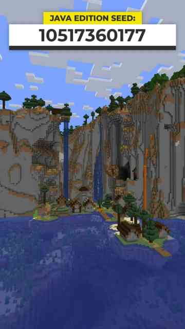 Cliffs, Village, and Shipwreck: Minecraft Java Edition 1.20.6 Seed