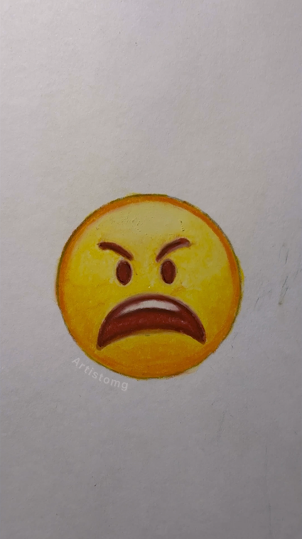 Expressive drawing of a frowning face