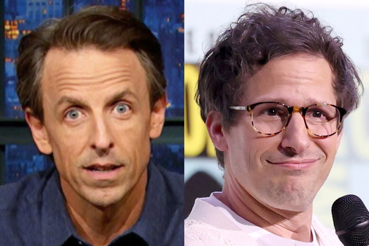 Seth Meyers roasts Andy Samberg after death of beloved pet dog who ...