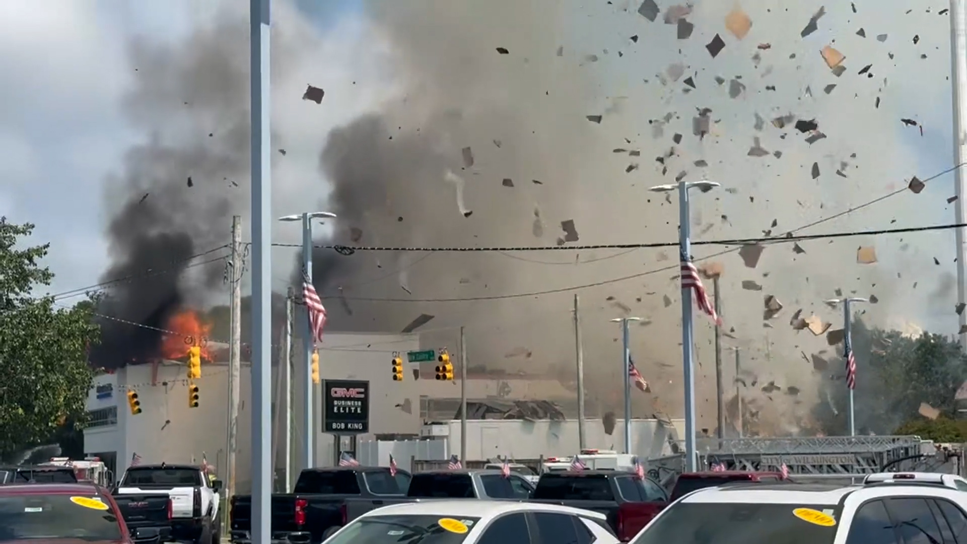 Car crash triggers massive explosion in North Carolina