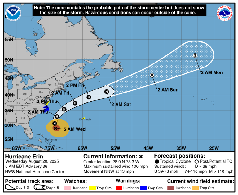 Hurricane Erin ready to unleash its power on North Carolina's Outer Banks