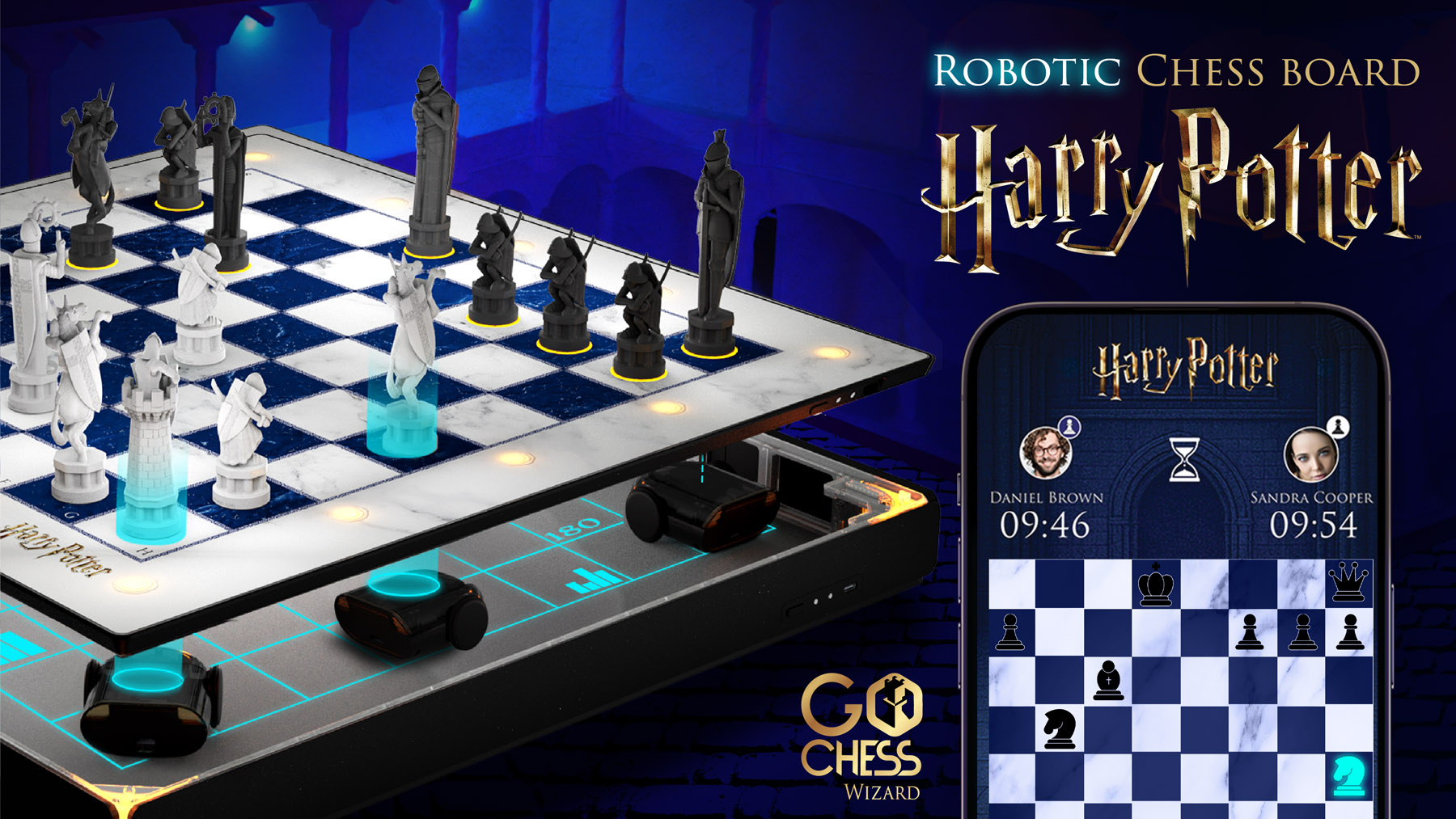 This Robotic Harry Potter-themed Chess board integrates with a mobile app