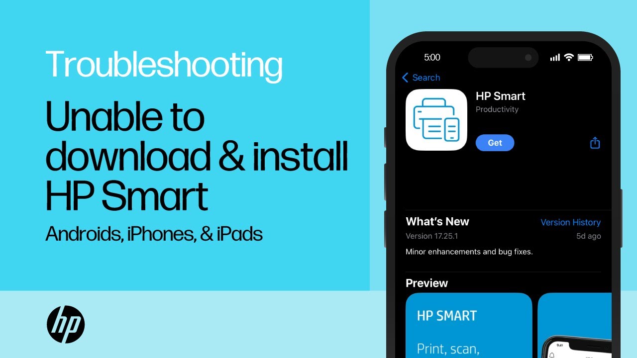 Unable to download and install the HP Smart app on an Android, iPhone ...