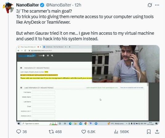 UP man's reaction goes viral after X user exposes his alleged Microsoft ...