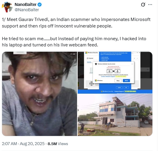 UP man's reaction goes viral after X user exposes his alleged Microsoft ...