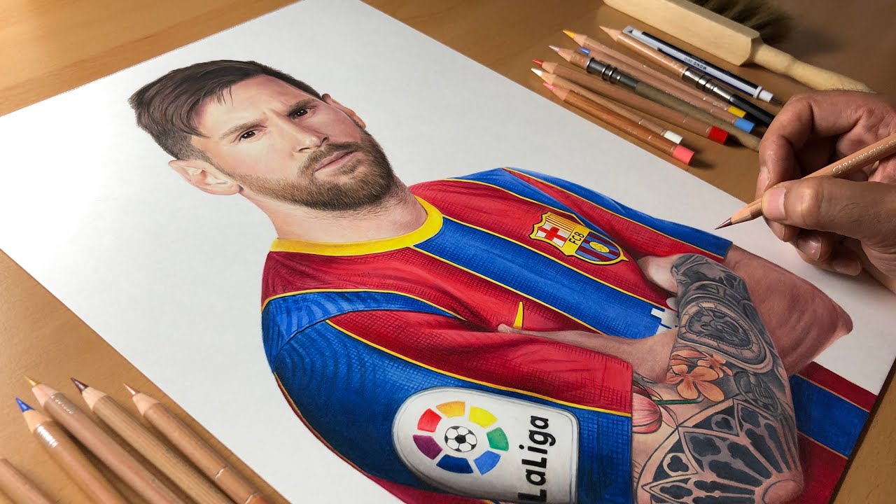 Drawing Lionel Messi Timelapse