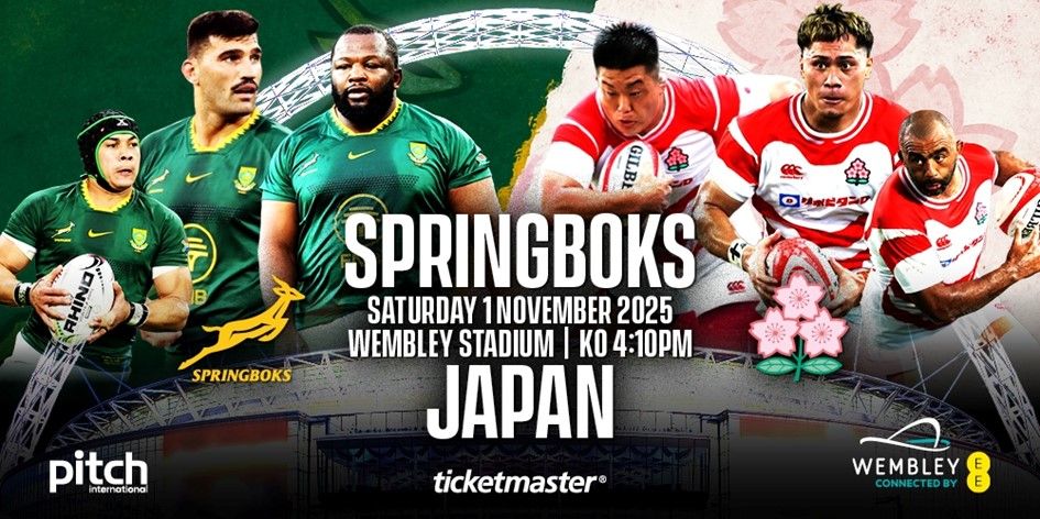 Springboks to take on Eddie Jones’s Japan at Wembley Stadium