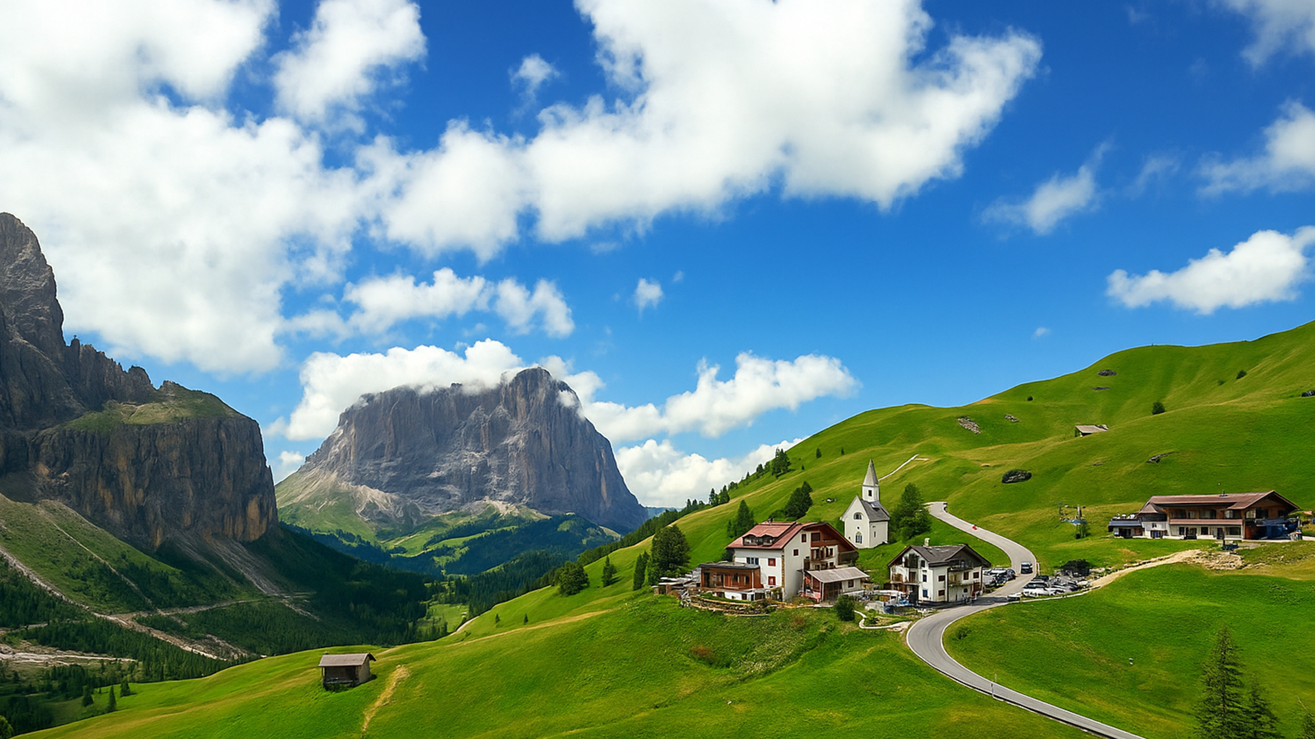 Vistas das Montanhas Dolomitas na Itália em 4K