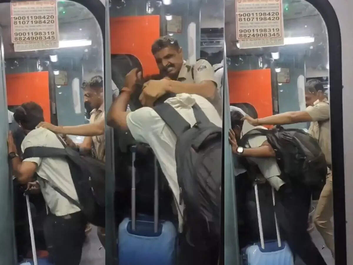 Watch: Railway office officer caught in viral video beating and pushing ...