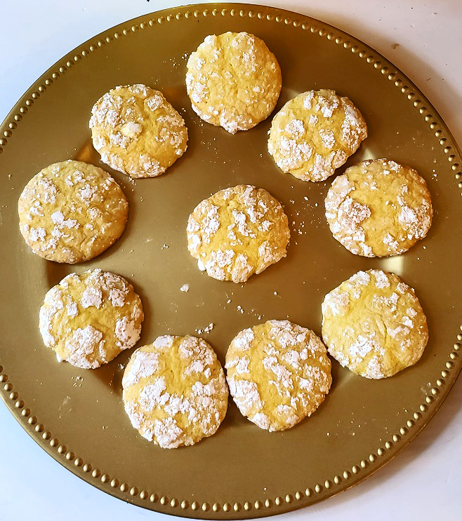 Doctored Cake Mix Crinkle Cookies