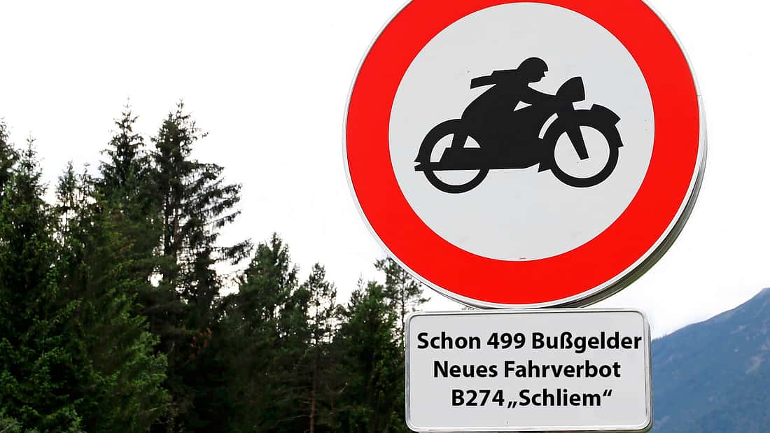 Neues Fahrverbot nur für Bikes auf der B274: An der „Schliem“ wurde ...