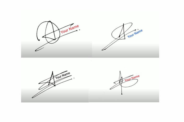 Contoh Tanda Tangan Huruf A Simple, Aesthetic dan Keren